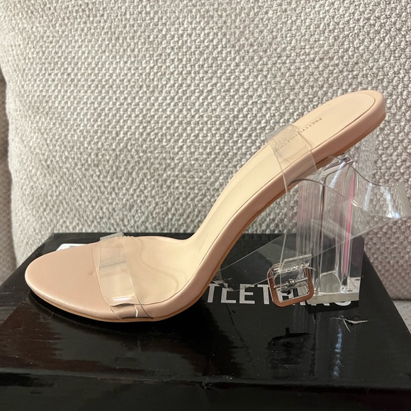 PrettyLittleThing | Shoes | Nude Clear Heels Plt | Poshmark